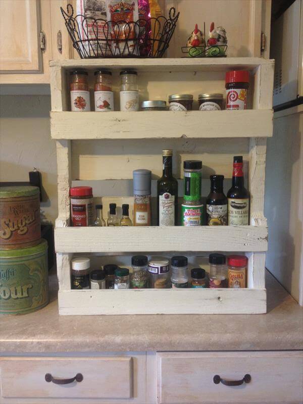 Pallet Spice Rack for Kitchen
