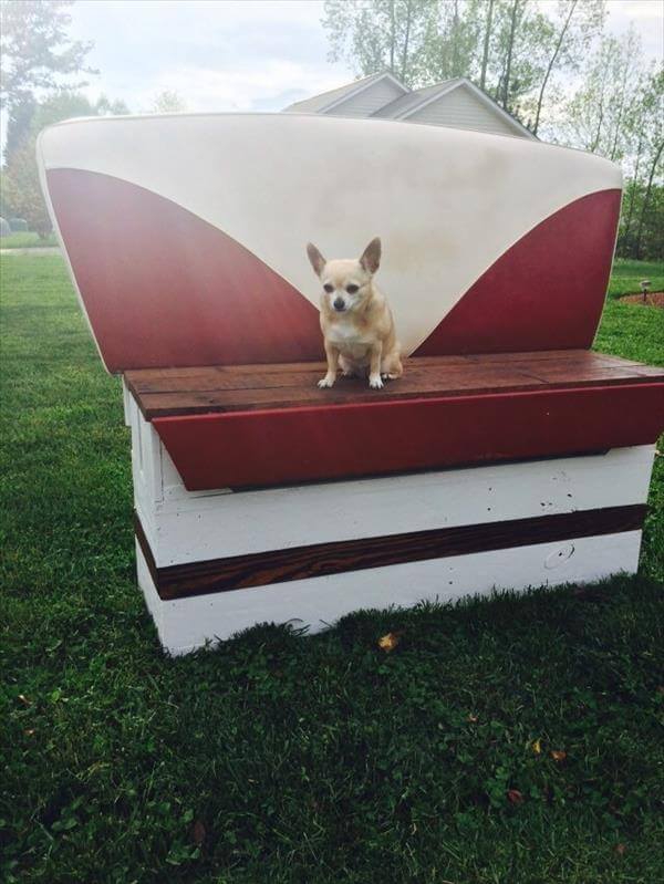 Pallet and Reclaimed Boat Seat Bench