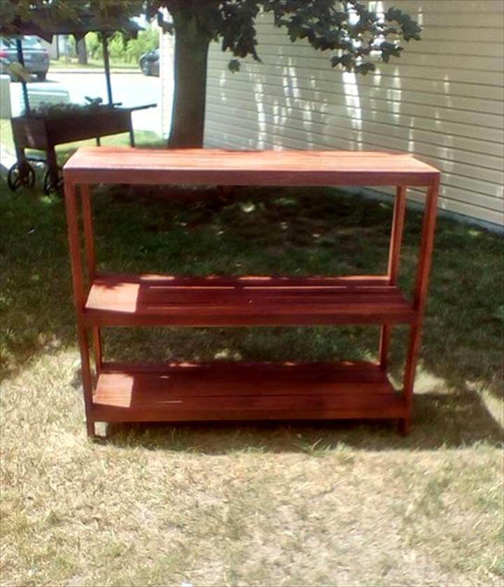 Stained Pallet Custom Console Table