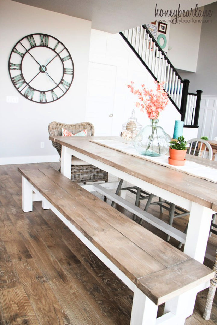 30 Rustic DIY Farmhouse Table Plans (Free PDF Plan)