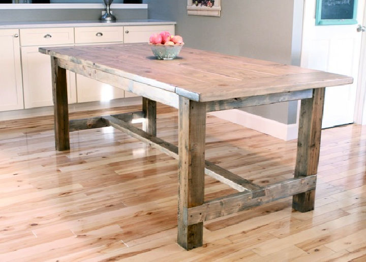 30 Rustic DIY Farmhouse Table Plans (Free PDF Plan)